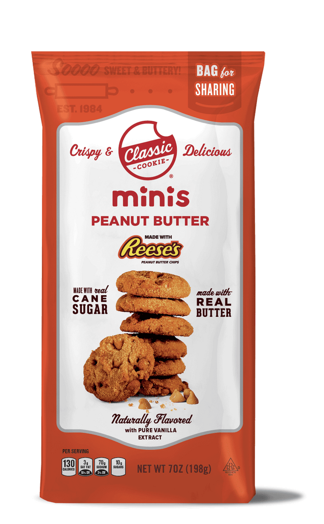 Baker School - Classic Minis Pre-Baked Cookies - Peanut Butter with Re ...